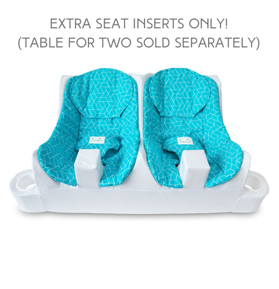 SAMPLES, Extra Seat Inserts - GEO Turquoise & White – Table for Two